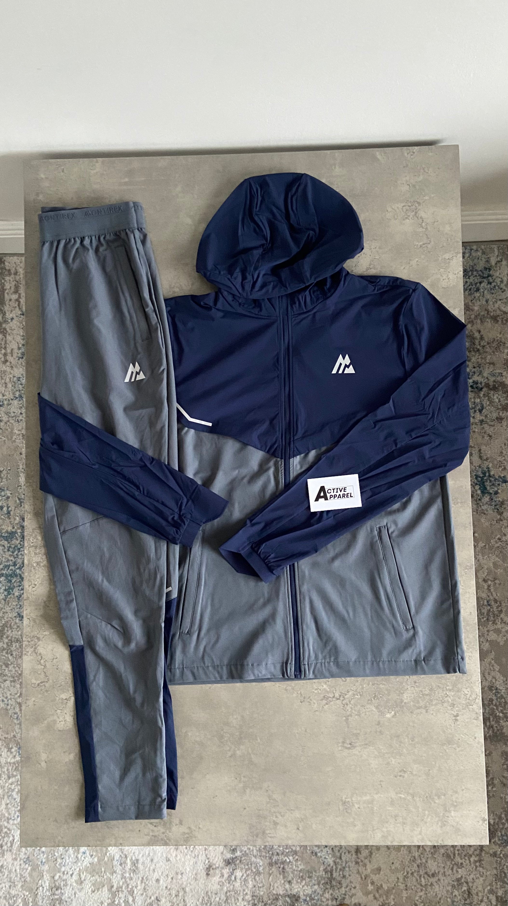 Montirex Curve Tracksuit - Navy/Grey – Active Apparel